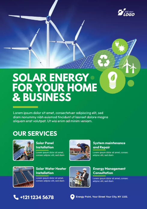 Green Energy Flyer | Solar Energy Flyer Template | PosterMyWall